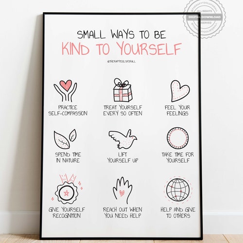 Be Kind to Yourself Positive Self Talk Mental Health Digital - Etsy