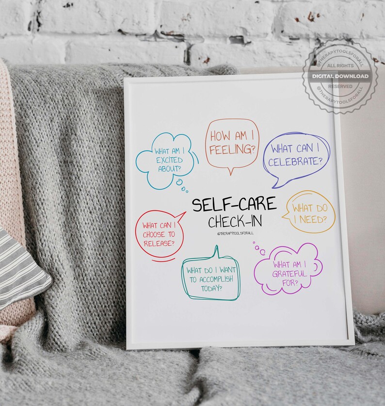Self Care Digital Poster Self Love Mental Health Well Being - Etsy