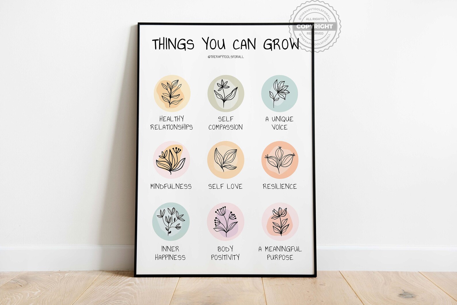 Grow Self Growth Self Development Digital Mental Health Poster | Etsy