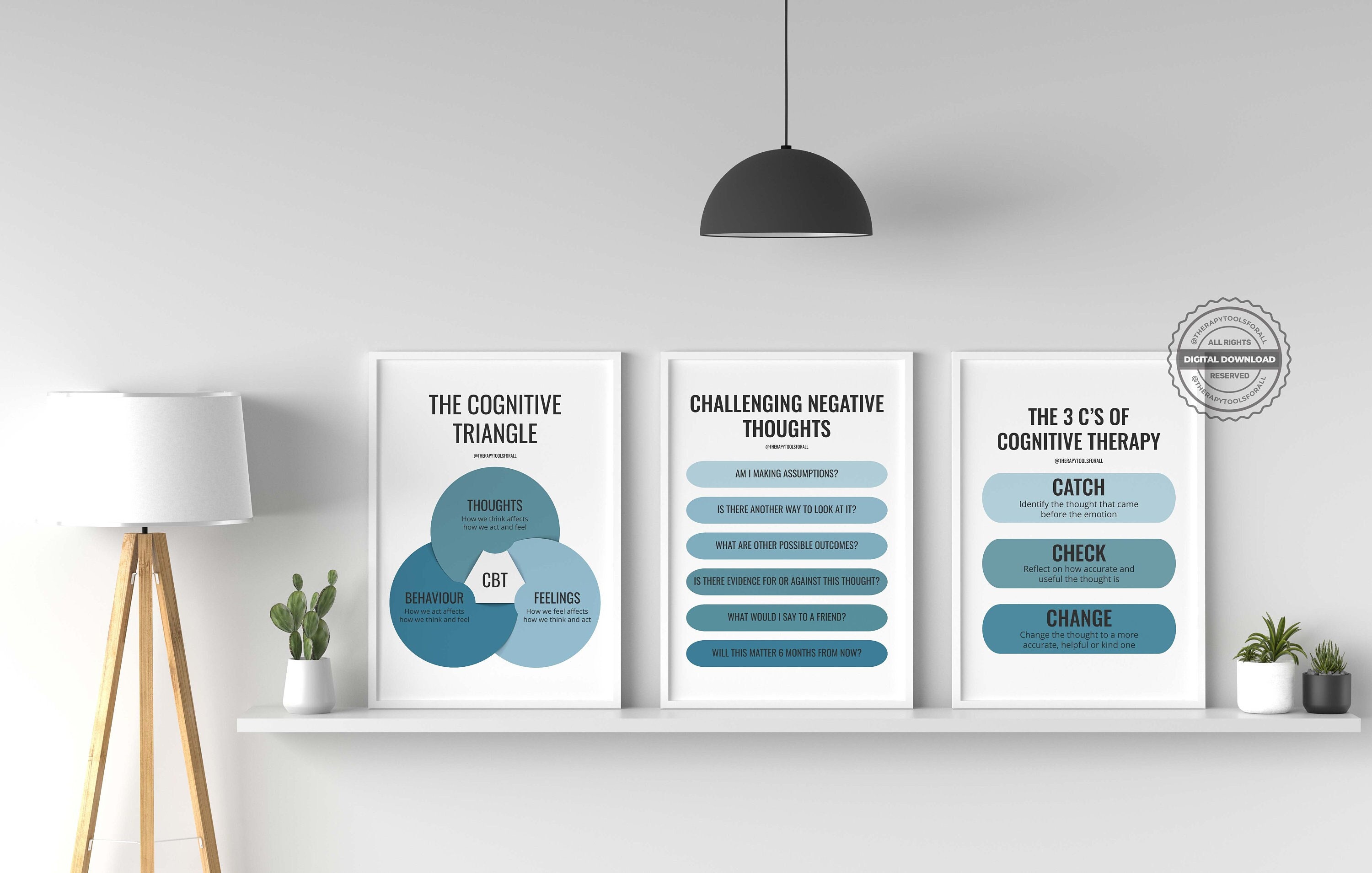CBT Bundle DIGITAL Posters Cognitive Behavioral Therapy - Etsy