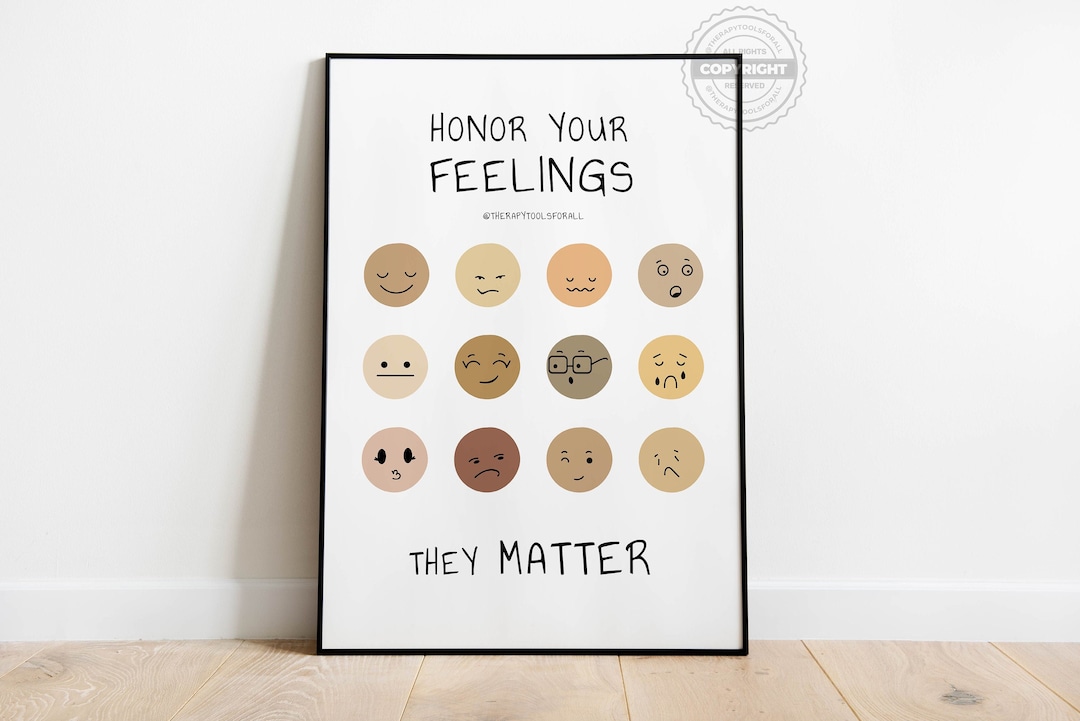 Honour Your Feelings Print Feelings Matter Wall Art Emotions Digital ...