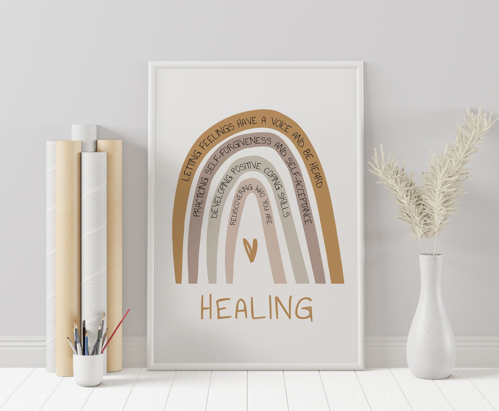 Healing Digital Print, Quote Mental Health Poster, Therapy, Counselor ...
