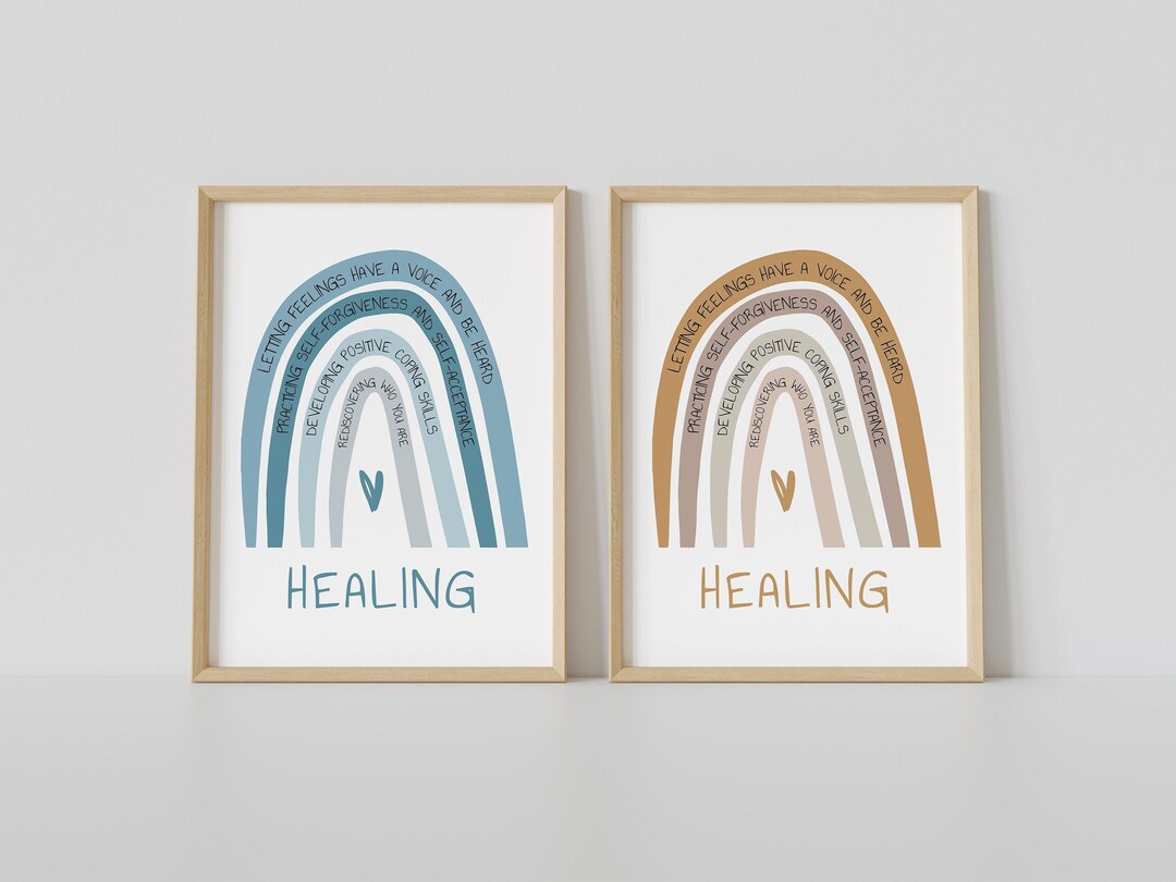 Healing Digital Print, Quote Mental Health Poster, Therapy, Counselor ...