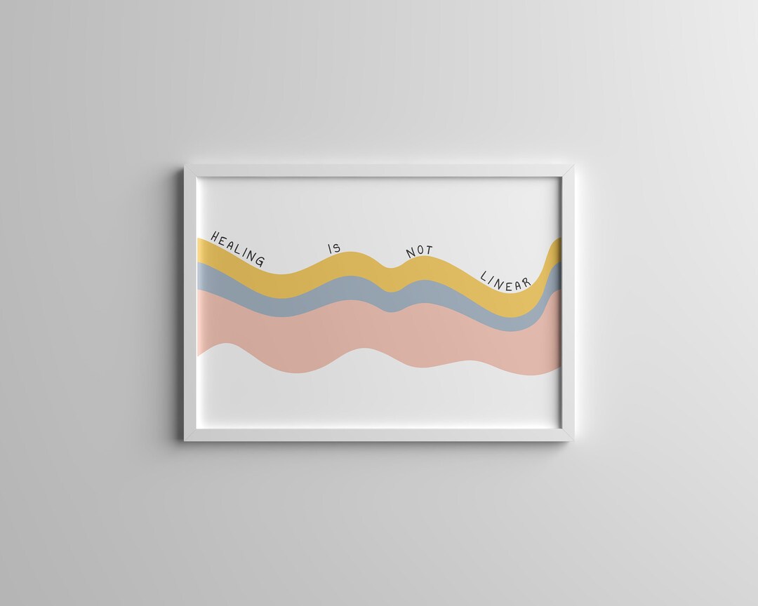 Healing is Not Linear Digital Print, Mental Health Poster, Quote ...