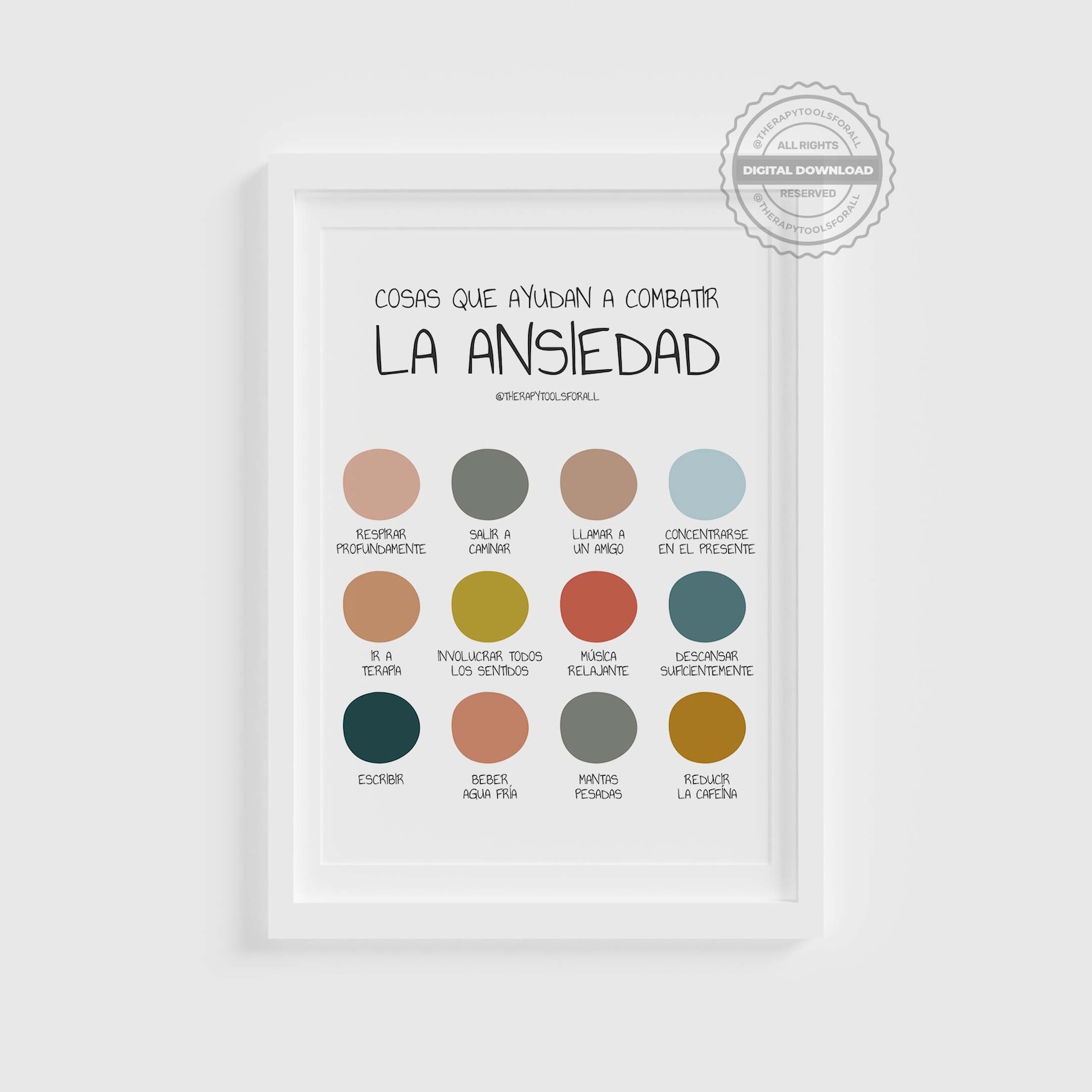 Spanish Anxiety Digital Print Therapy Counselor Office Art | Etsy