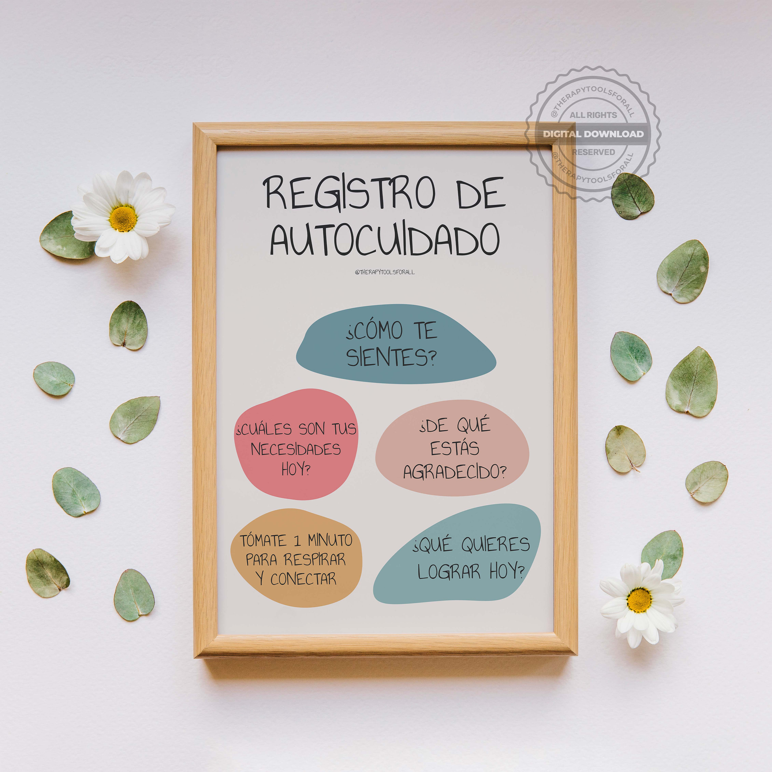 Spanish Autocuidado Self Care Digital Poster Mental Health - Etsy