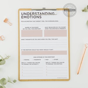 Understanding Emotions Printable Interactive Worksheet Journal Planner ...