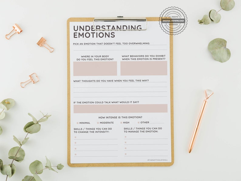 Understanding Emotions Printable Interactive Worksheet Journal | Etsy UK