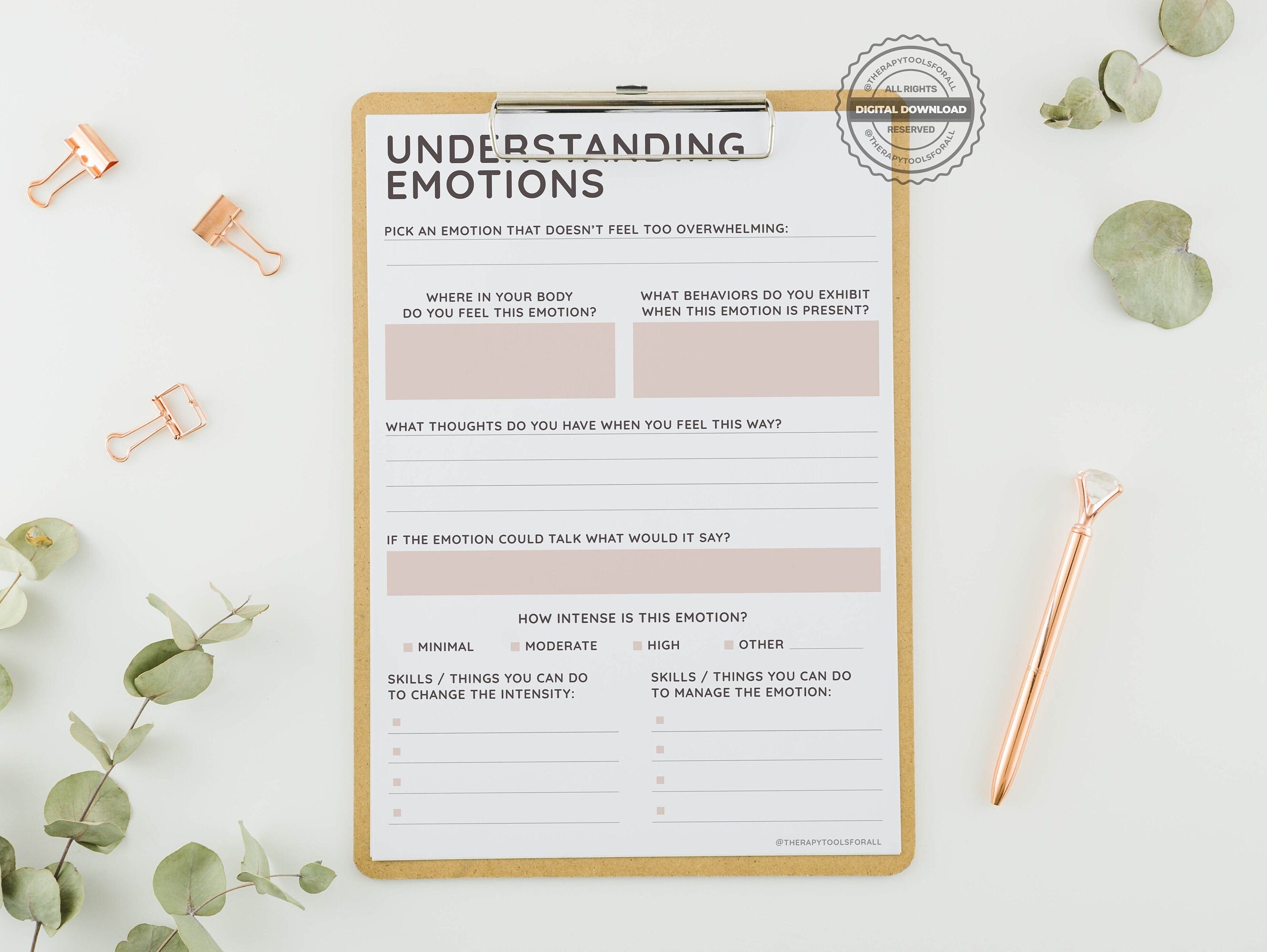 Understanding Emotions Printable Interactive Worksheet Journal | Etsy UK