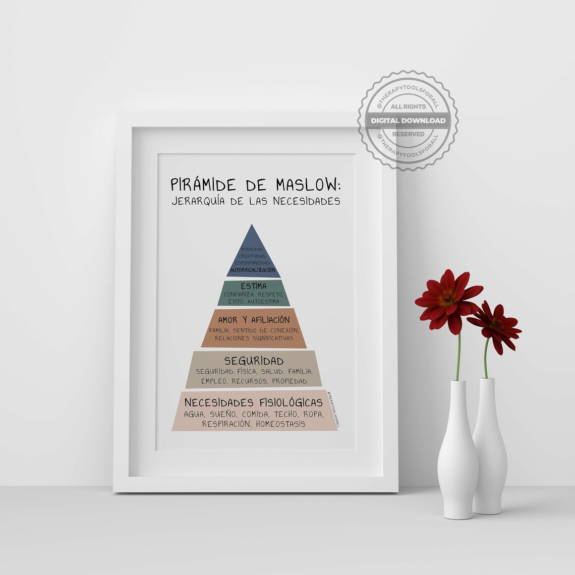 Spanish Maslow's Hierarchy of Needs Digital Print - Etsy