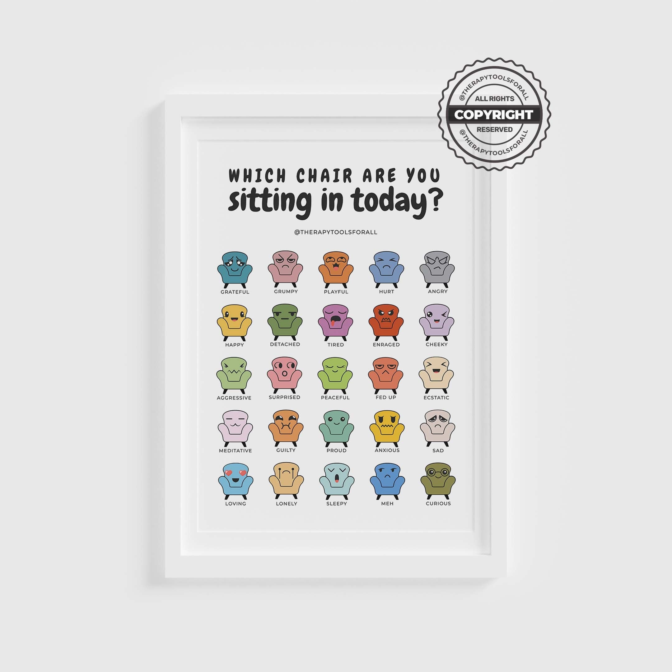 Wall Décor Home Décor Therapist Office Decor Mental Health Feelings CBT ...