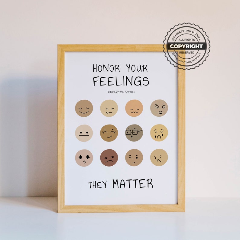 Honour Your Feelings Print | Feelings Matter Wall Art | Emotions ...