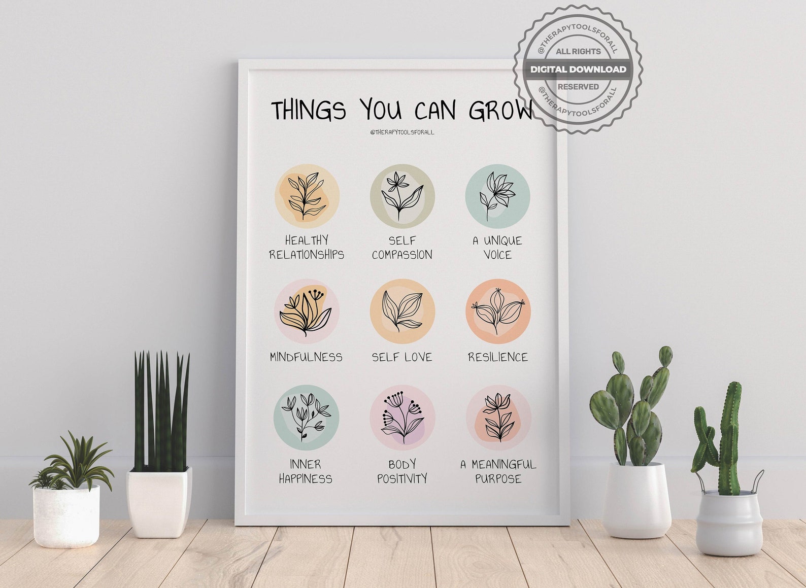 Grow Self Growth Self Development Digital Mental Health Poster - Etsy ...