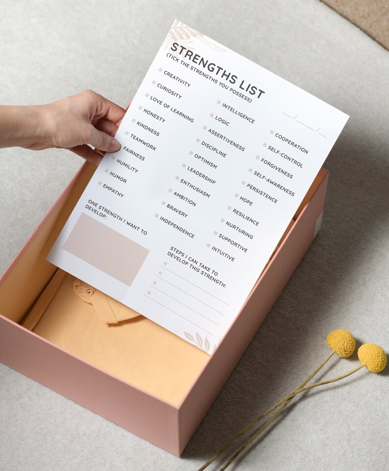 Strengths & Values Printable Worksheets Journal Inserts | Etsy