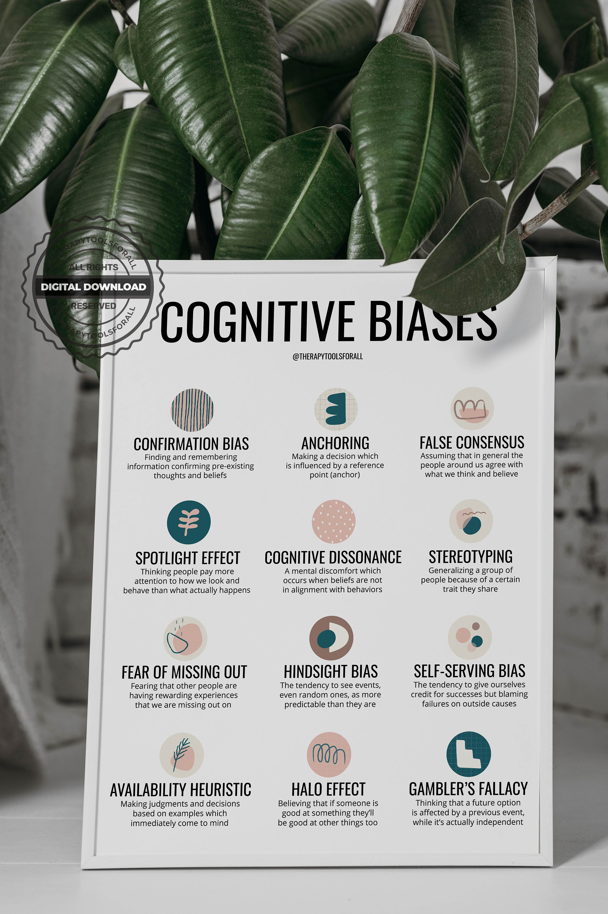 Cognitive Bias DIGITAL Psychology Poster Therapist Office - Etsy Canada