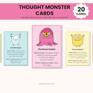 Thought Monsters Cards Children Thinking Traps and Errors Challenging ...