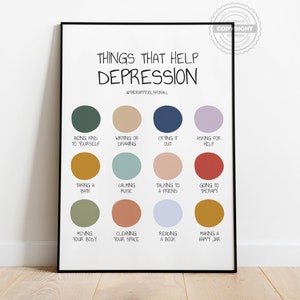 Depression Digital Print, Therapy, Counselor, Psychologist, Self Help ...