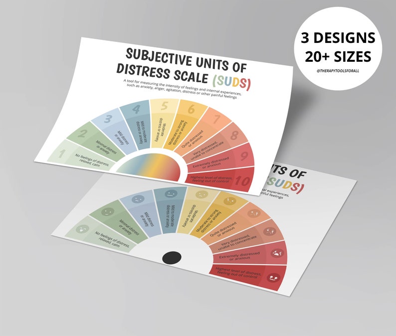 SUDS Subjective Units of Distress Scale Therapy Print Therapist Office ...