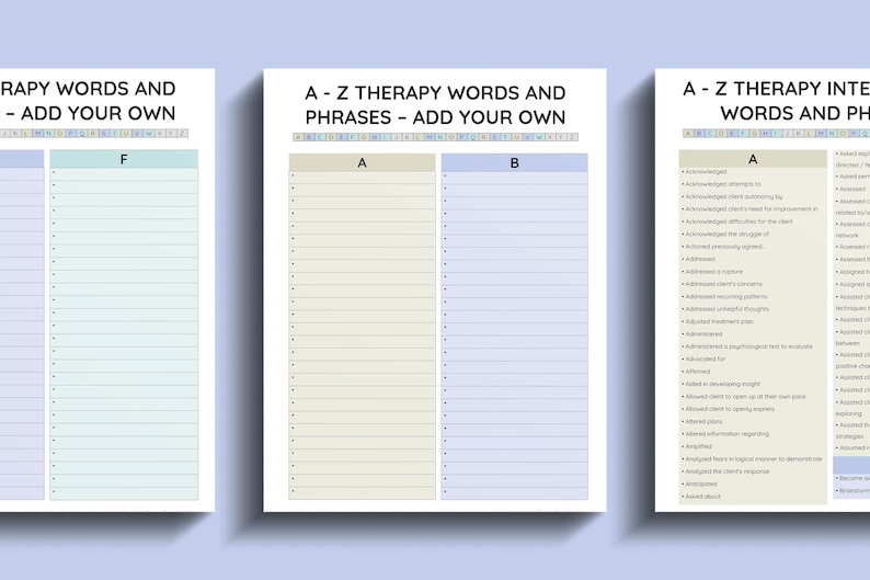 Therapy Interventions Words Cheat Sheet Therapist Progress Notes ...