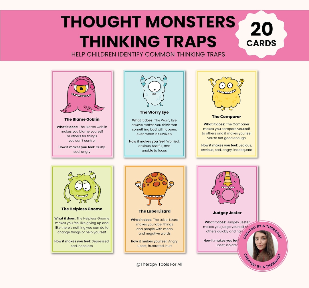 Thought Monsters Cards Children Thinking Traps and Errors Challenging ...