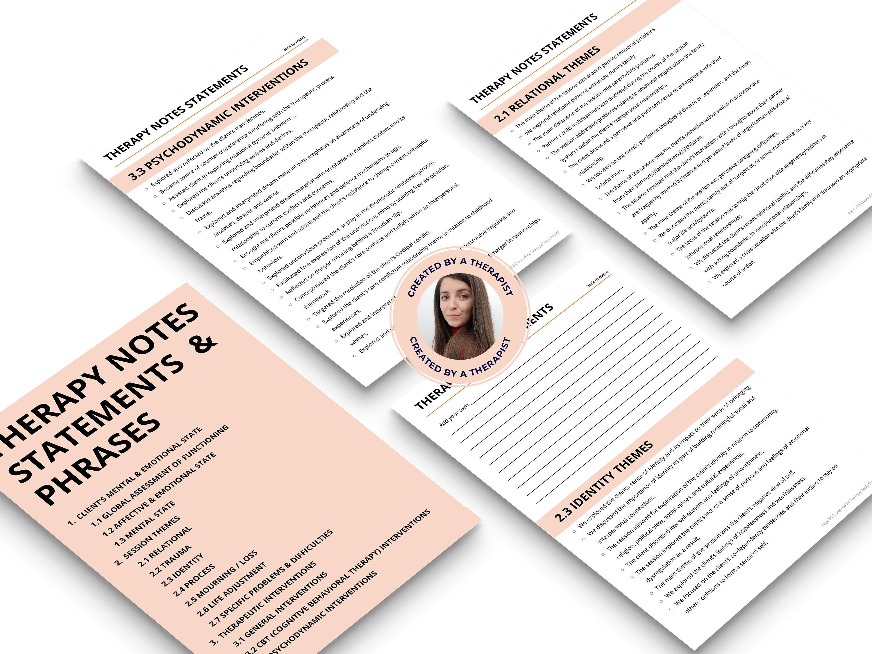 Therapy Progress Notes Cheat Sheet Phrases and Statements Counselor ...