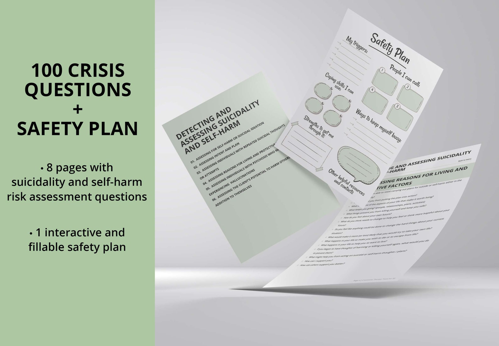 Crisis Intervention Safety Plan Risk Assessment Counseling - Etsy