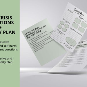 Crisis Intervention Safety Plan Risk Assessment Counseling Questions ...
