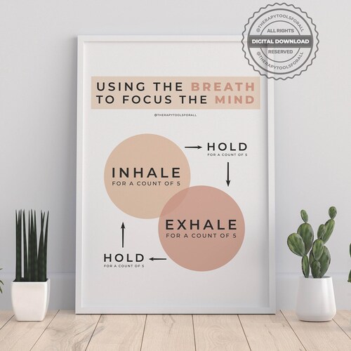 Breathing Grounding Technique Digital Print Mindfulness - Etsy