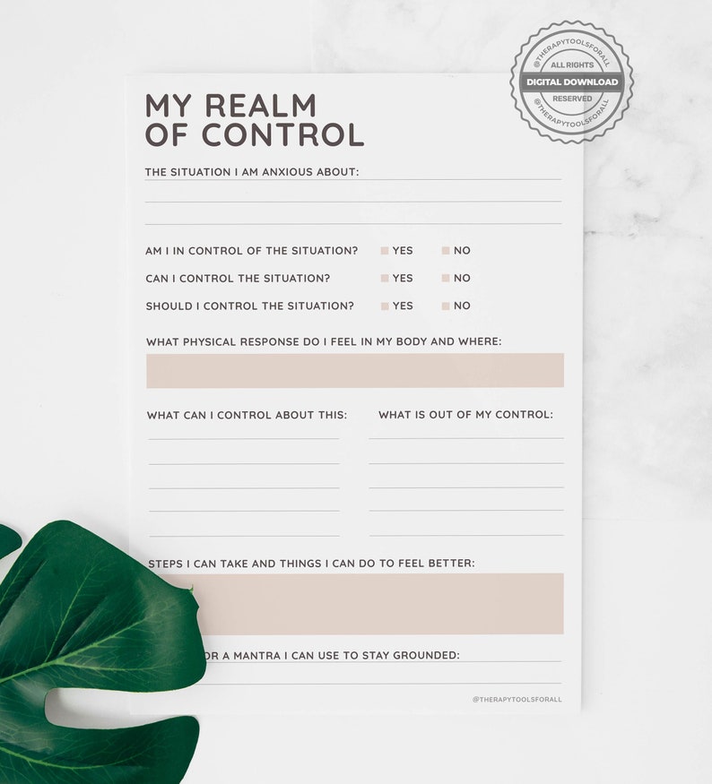 Control Printable Interactive Worksheet Journal Inserts Planner ...