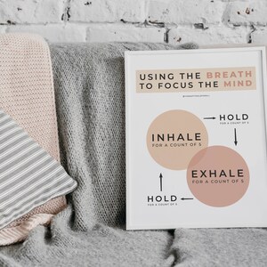 Breathing, Grounding Technique Digital Print, Mindfulness Poster ...