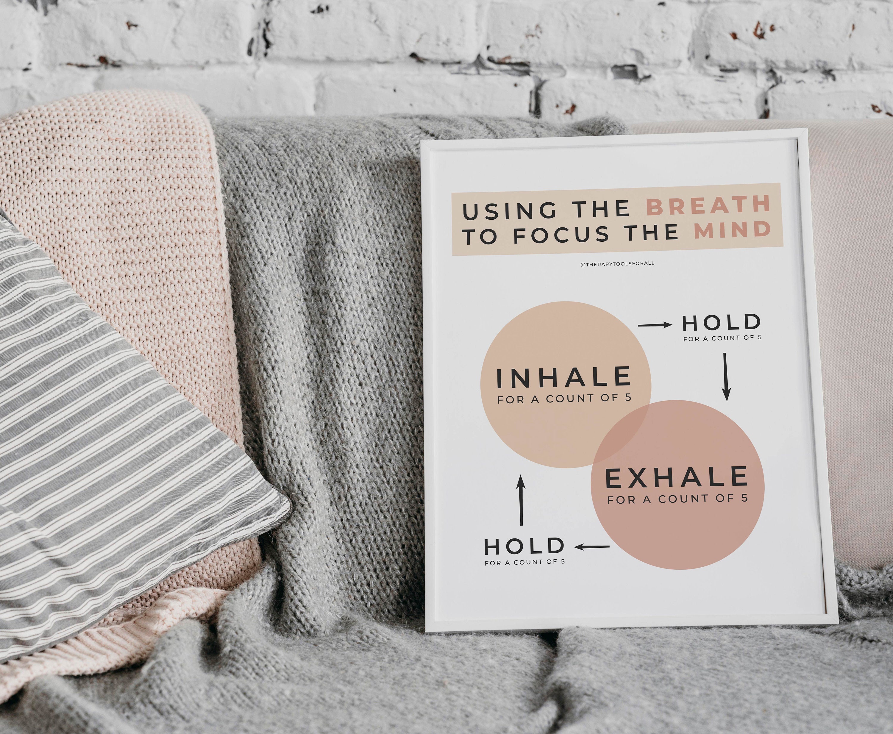 Breathing, Grounding Technique Digital Print, Mindfulness Poster ...