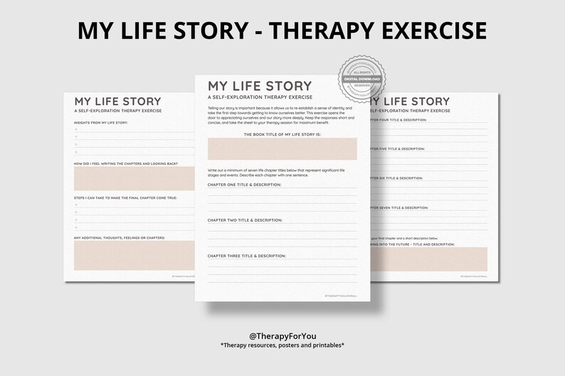 Life Story Narrative Therapy Printable Interactive Worksheet - Etsy New ...