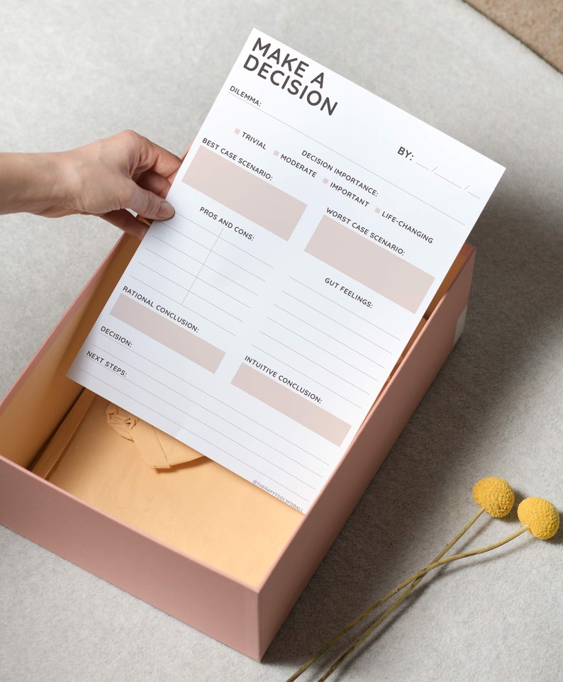 Make a Decision Aid Printable Interactive Worksheet Journal - Etsy Canada