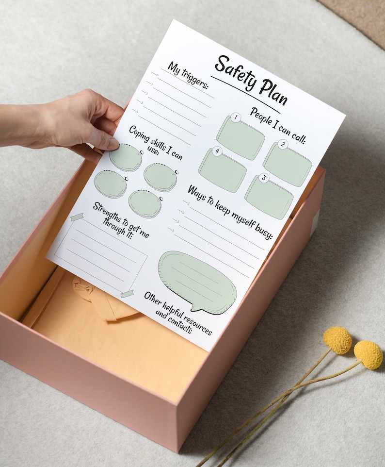 Printable Safety Crisis Plan Worksheet, Therapy Aid, School Counselor ...