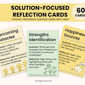 Solution Focused Therapy Question Cards, Positive Psychology ...