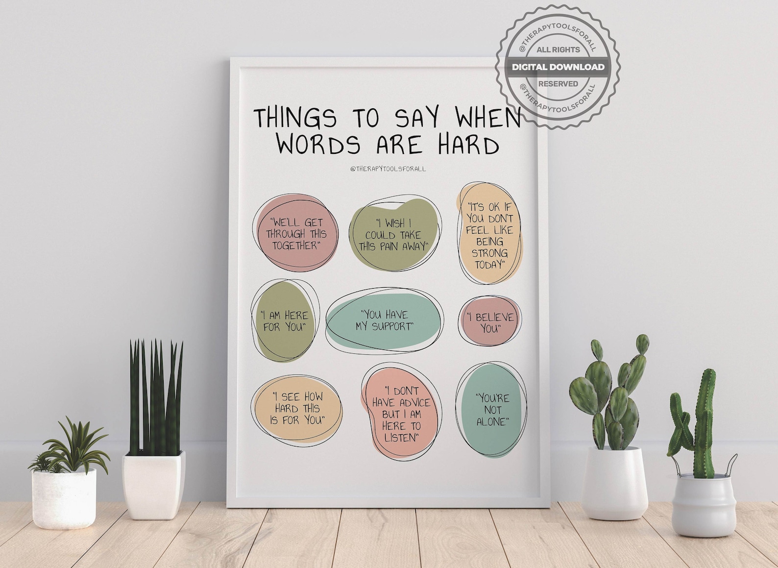 Words of Support DIGITAL Mental Health Poster Therapy Office Print ...