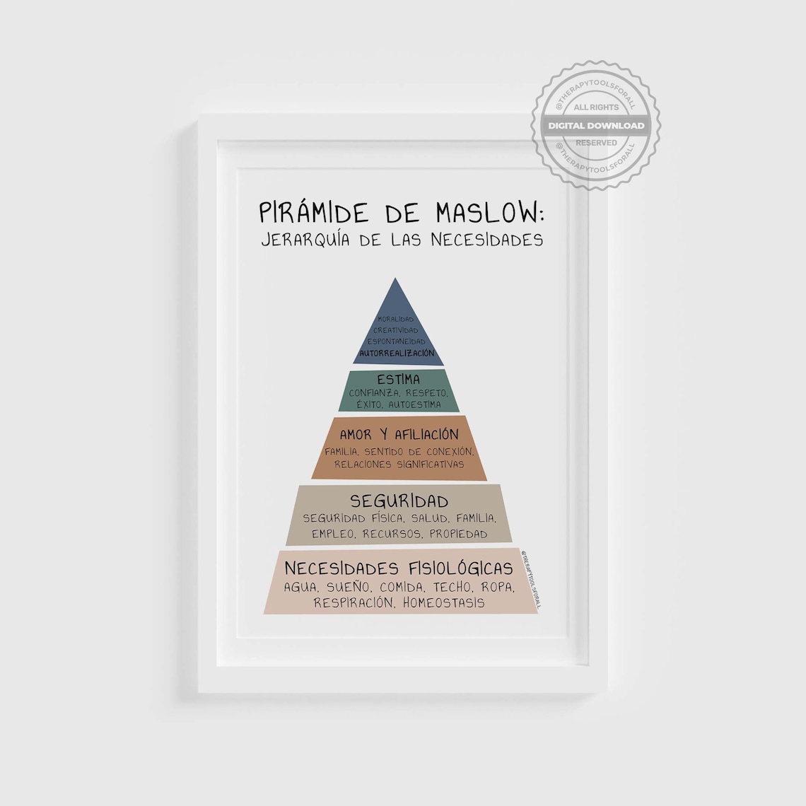Spanish Maslow's Hierarchy of Needs Digital Print | Etsy