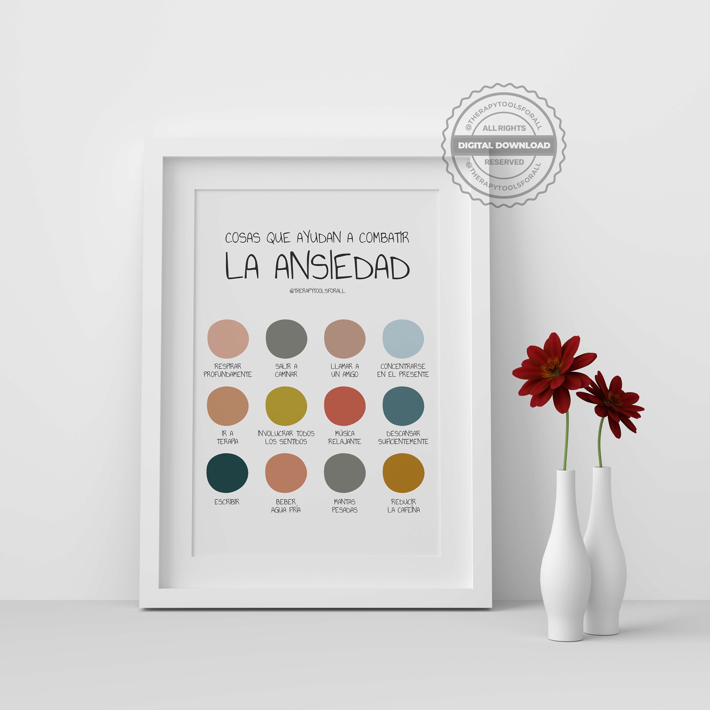 Spanish Anxiety Digital Print Therapy Counselor Office Art - Etsy
