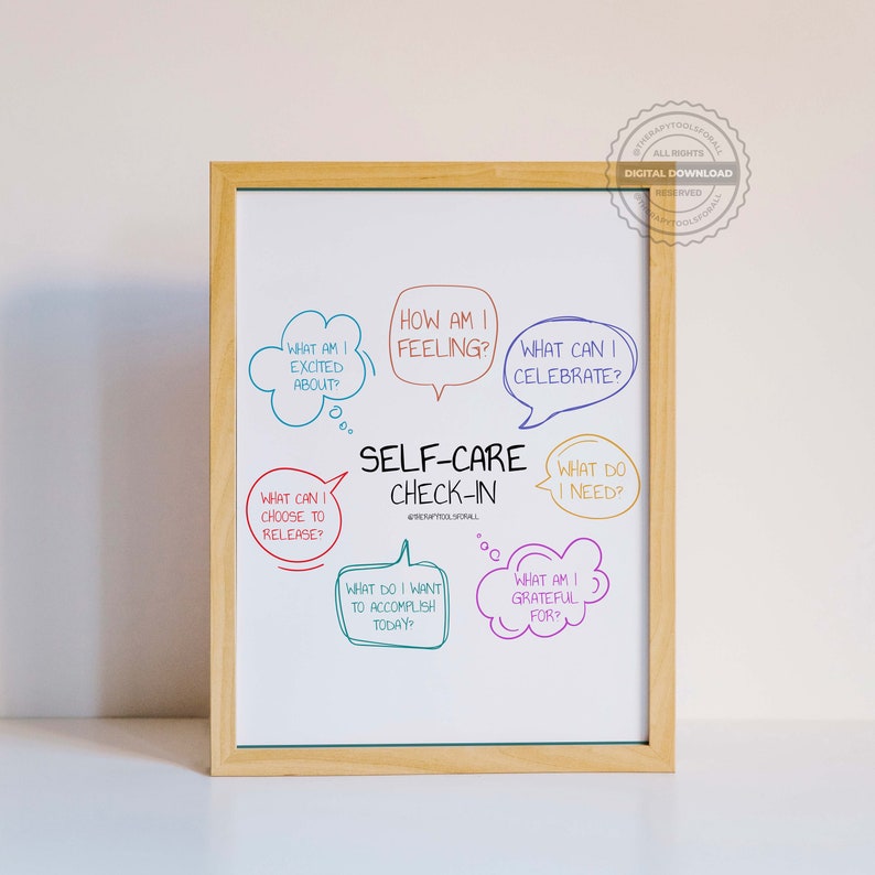 Self Care Digital Poster Self Love Mental Health Well Being - Etsy