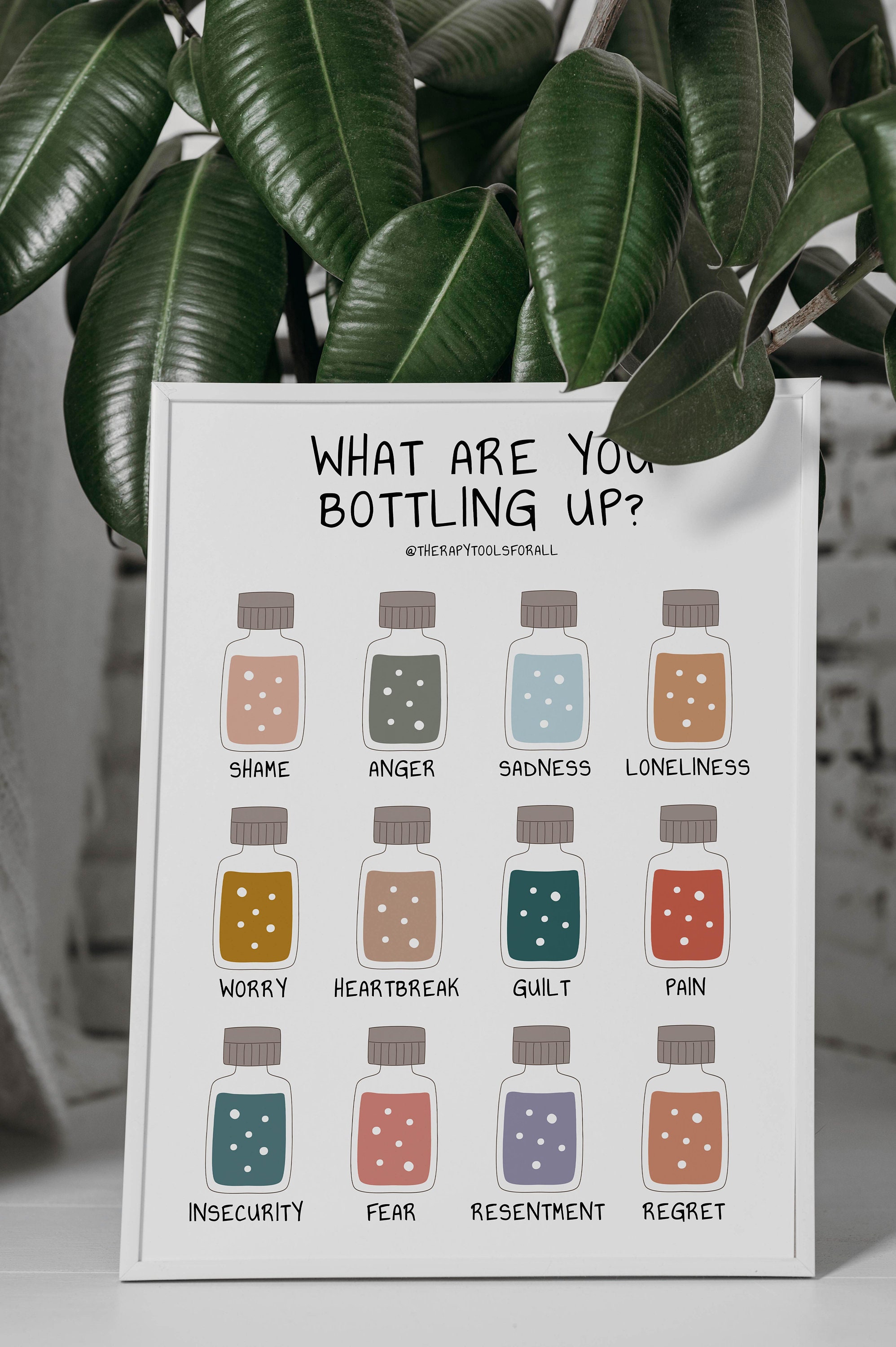 Bottling up Feelings Mental Health Digital Poster Self - Etsy Australia