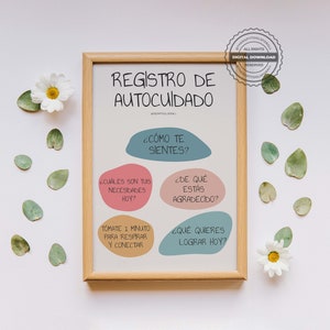 Spanish Autocuidado Self Care Digital Poster Mental Health Well Being ...