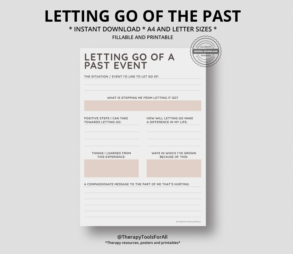 Letting Go Forgiveness Printable Interactive Worksheet Journal - Etsy