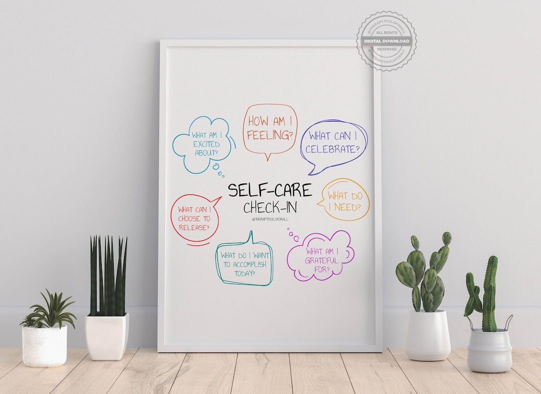 Self Care Digital Poster, Self Love, Mental Health, Well Being Print ...