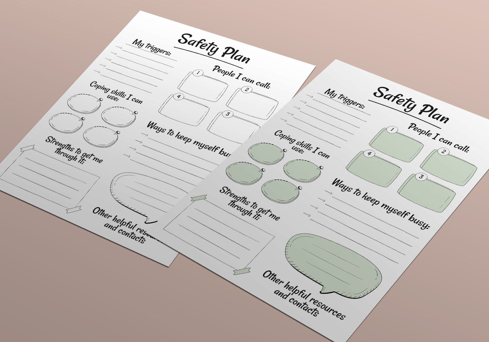 Printable Safety Crisis Plan Worksheet Therapy Aid School - Etsy UK