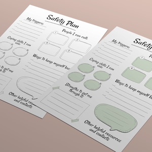 Printable Safety Crisis Plan Worksheet, Therapy Aid, School Counselor ...