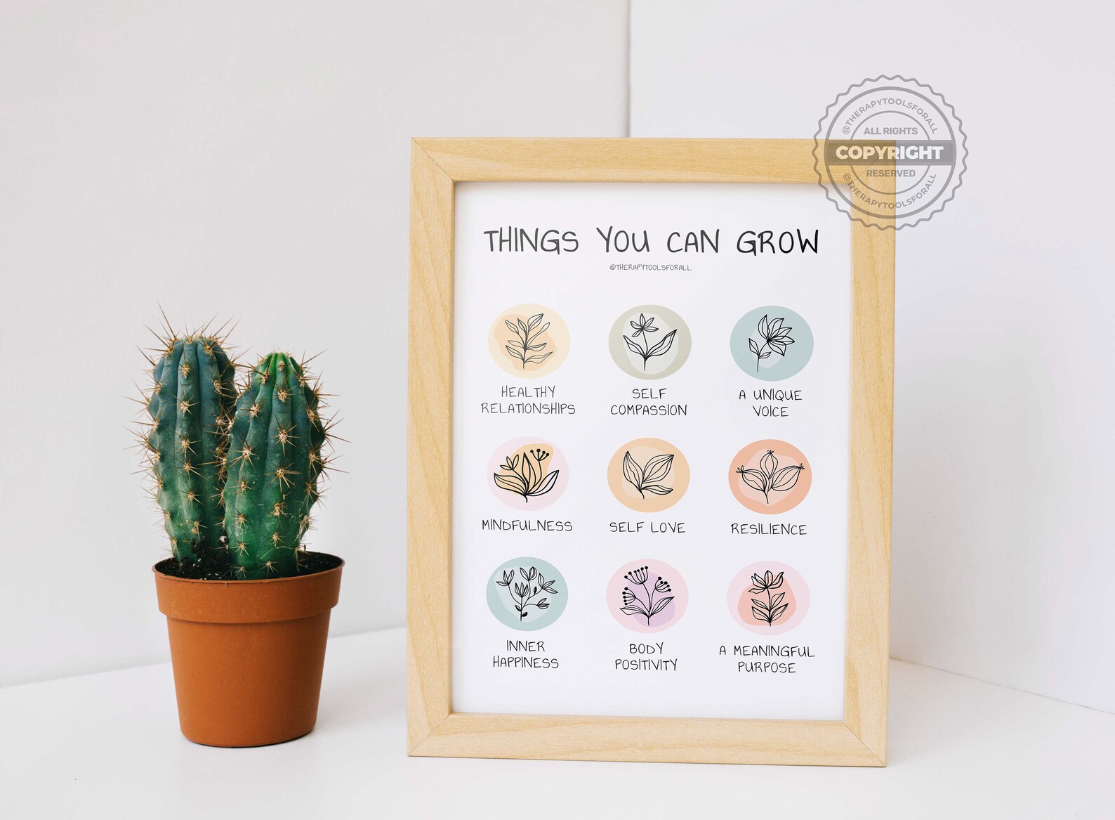 Grow Self Growth Self Development Digital Mental Health Poster | Etsy