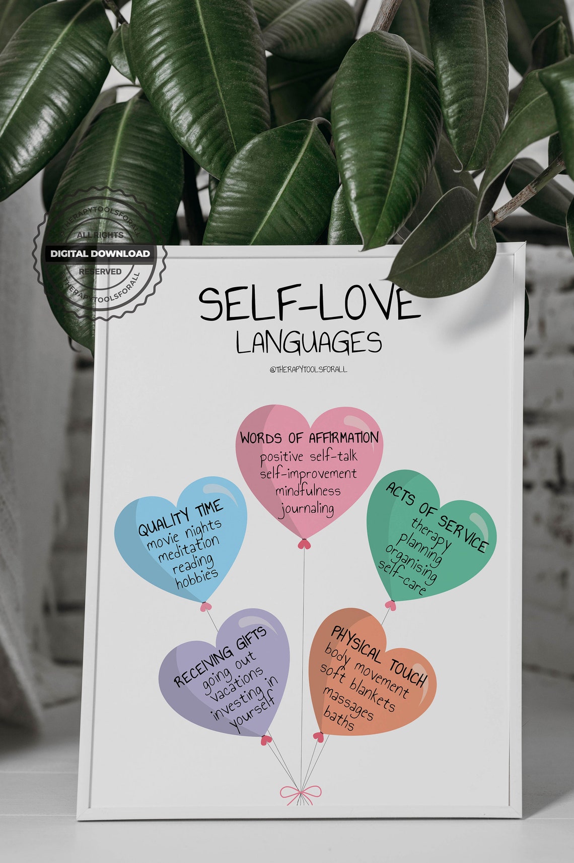 Self Love Languages Digital Therapy Print Mental Health - Etsy UK