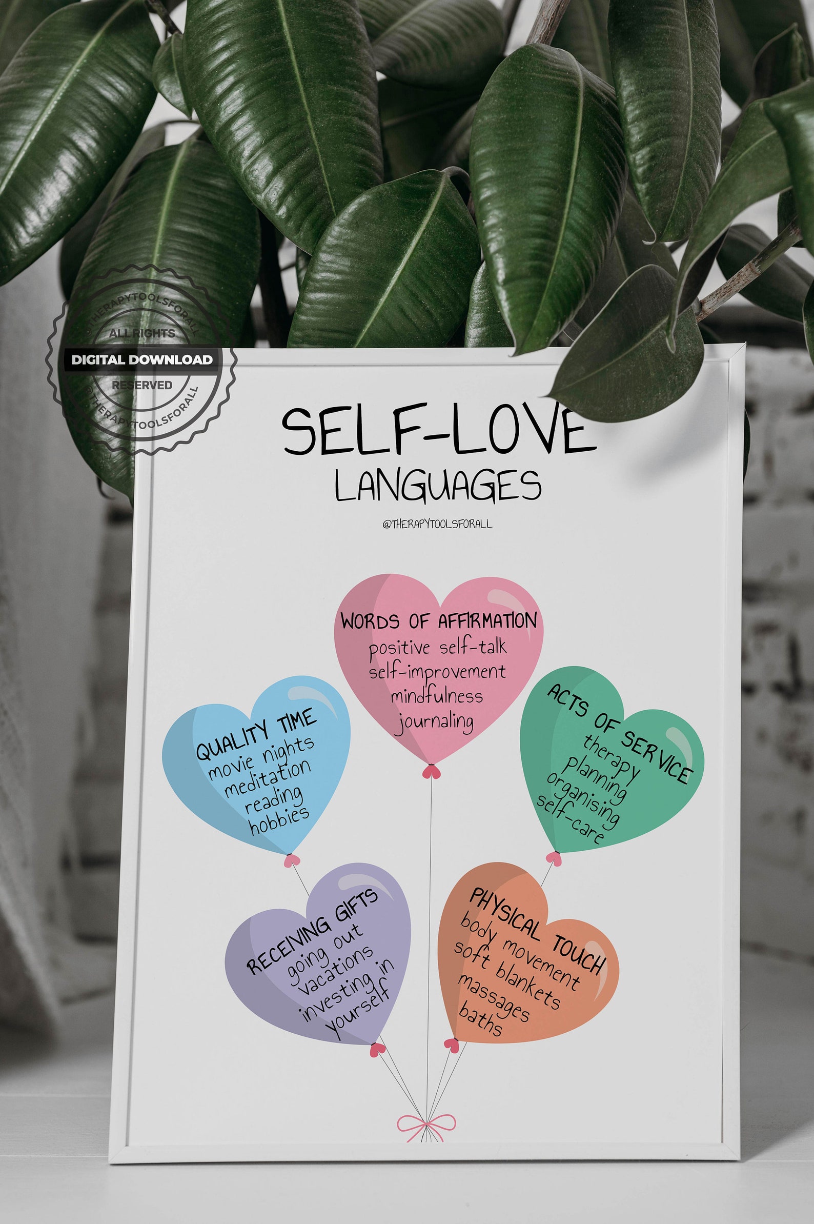 Self Love Languages Digital Therapy Print Mental Health - Etsy UK