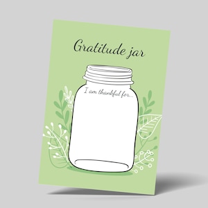Printable Gratitude Jar Journal, Self Care, Art Therapy, Blessing ...