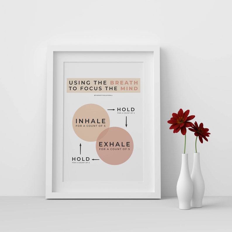Breathing, Grounding Technique Digital Print, Mindfulness Poster ...